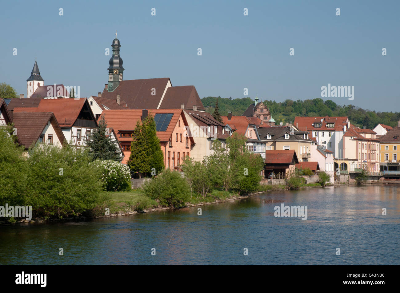Cityscape view Gernsbach with the Jakobskirche, Murgvalley, Black ...
