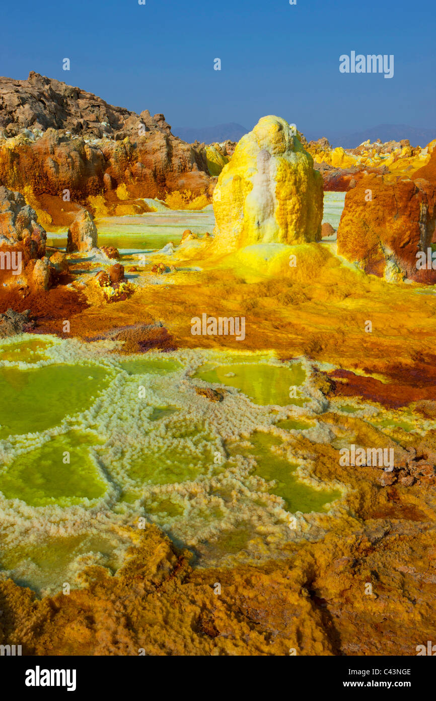 Dallol, Africa, Ethiopia, Afar region, Afgar, Danakil, desert, volcano ...