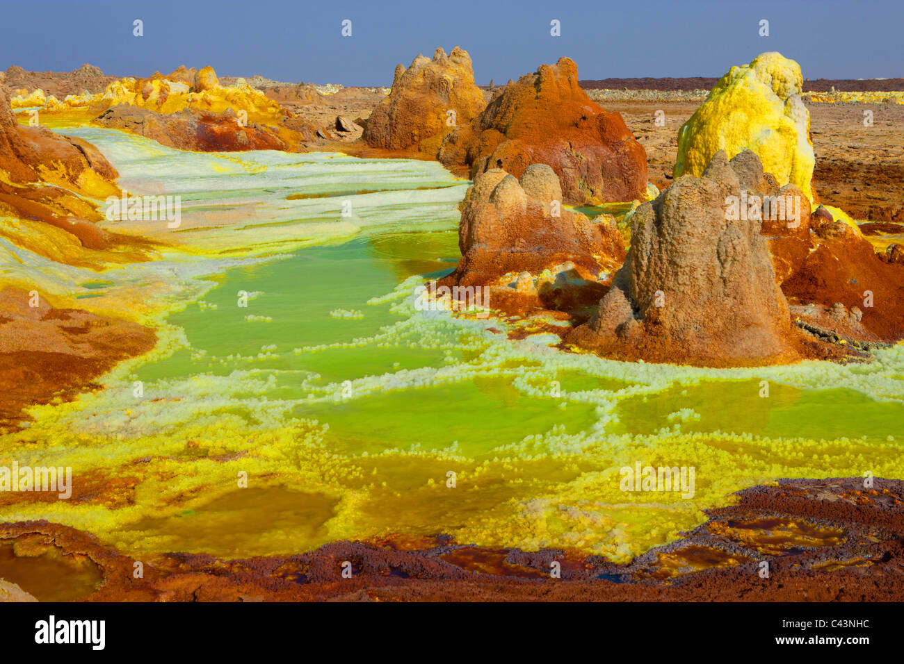 Dallol, Africa, Ethiopia, Afar region, Afgar, Danakil, desert, volcano ...