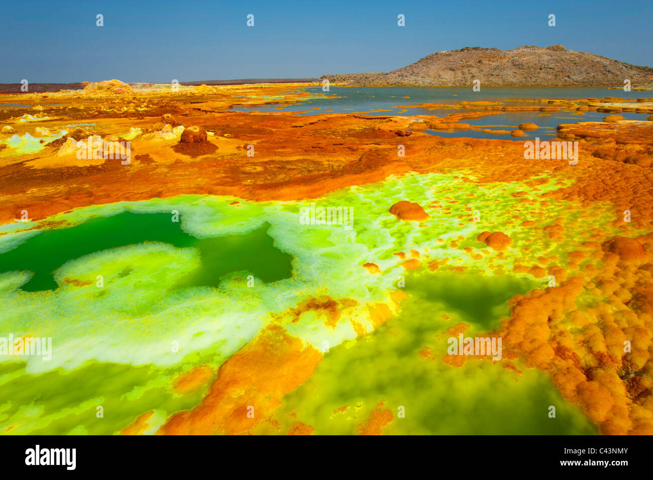 Dallol, Africa, Ethiopia, Afar region, Afgar, Danakil, desert, volcano ...