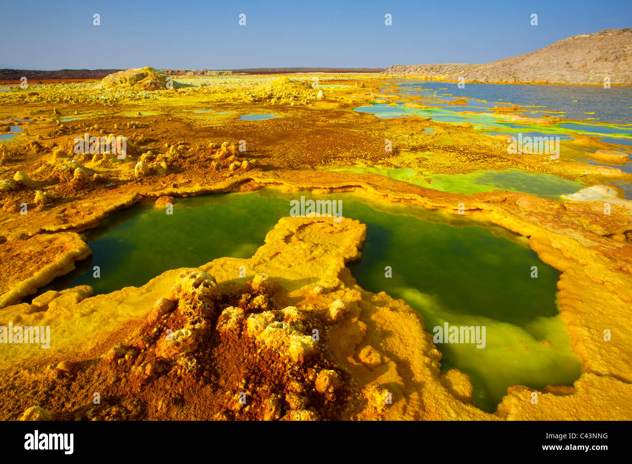 Dallol, Africa, Ethiopia, Afar region, Afgar, Danakil, desert, volcano ...