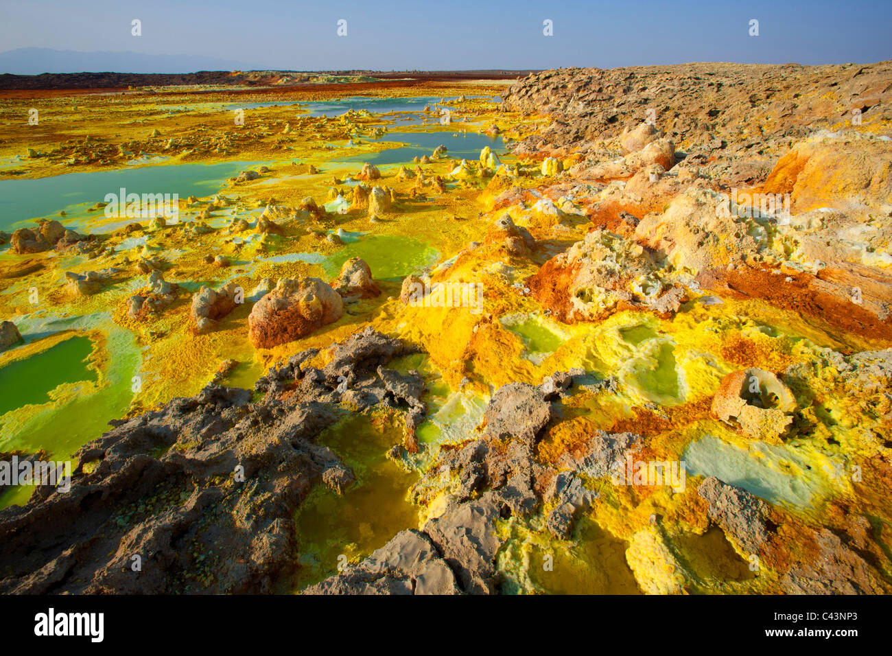 Dallol, Africa, Ethiopia, Afar region, Afgar, Danakil, desert, volcano ...