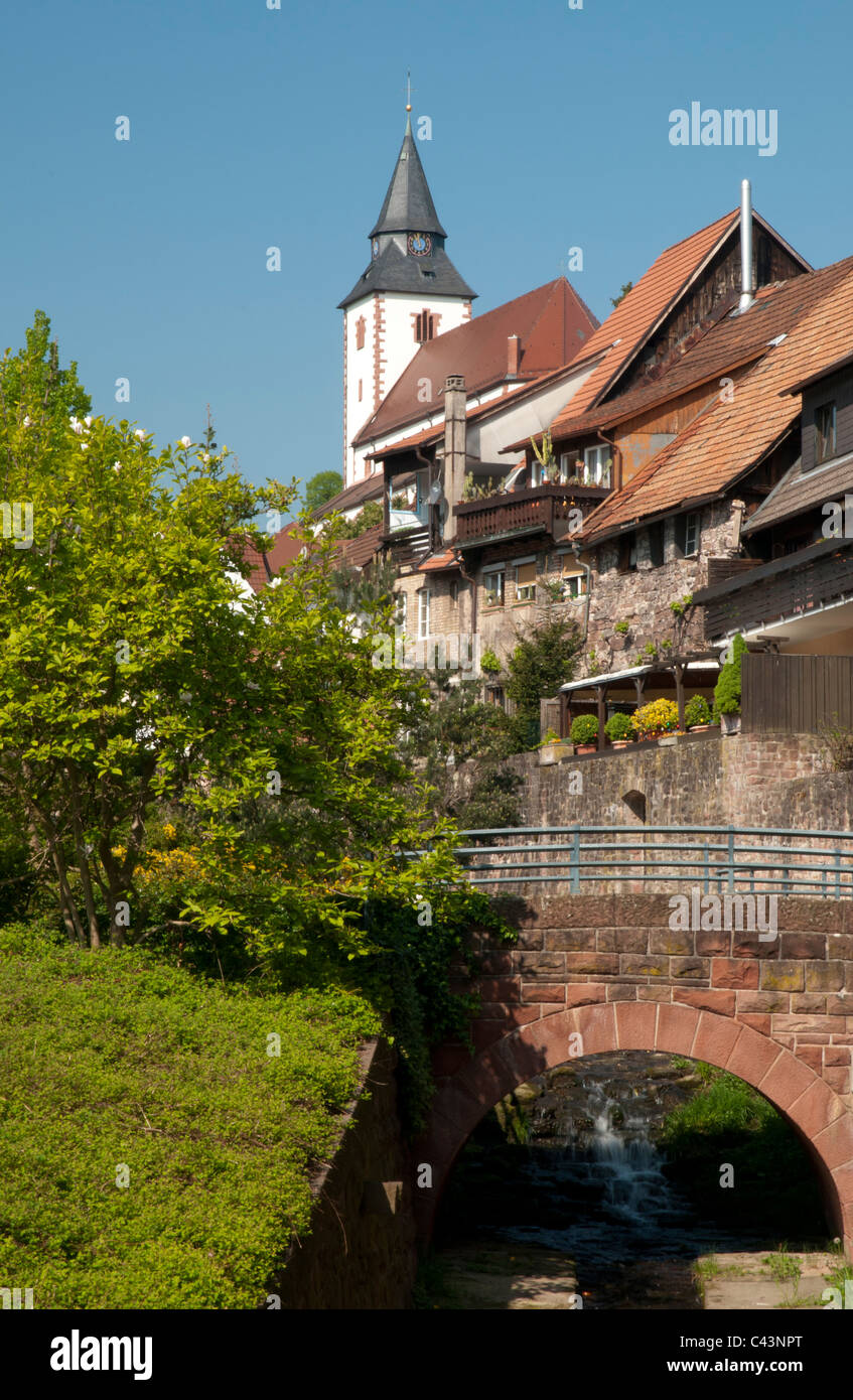 Cityscape view of the old town of Gernsbach, in the background the ...