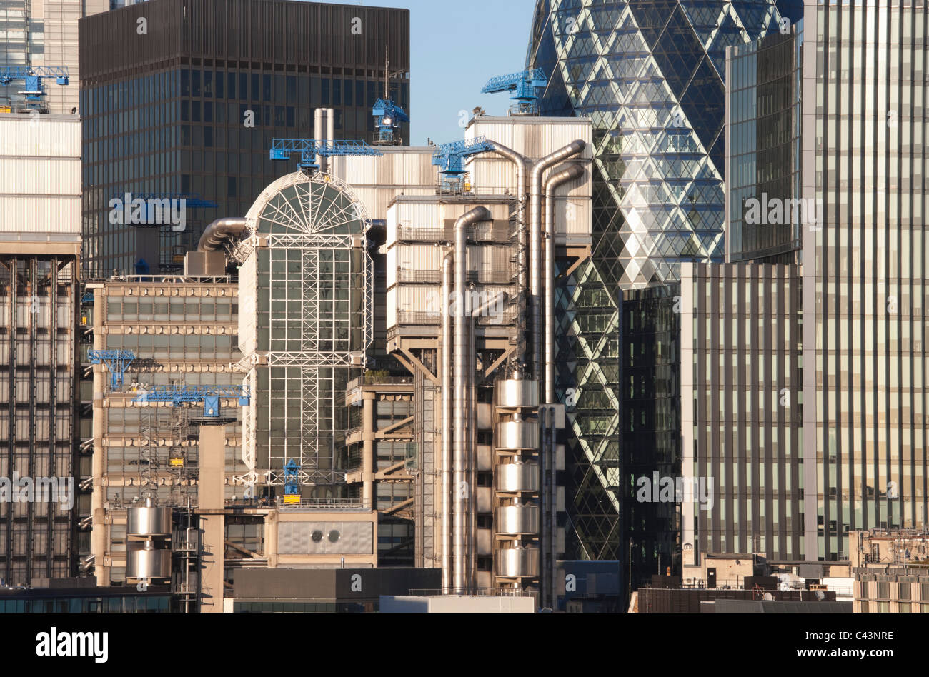 Close up of buildings in The City London; England Stock Photo - Alamy
