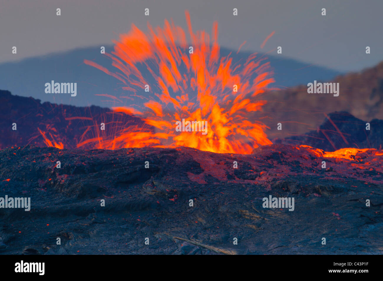 Erta ale, Africa, Ethiopia, Afar region, Afgar, Danakil, desert ...