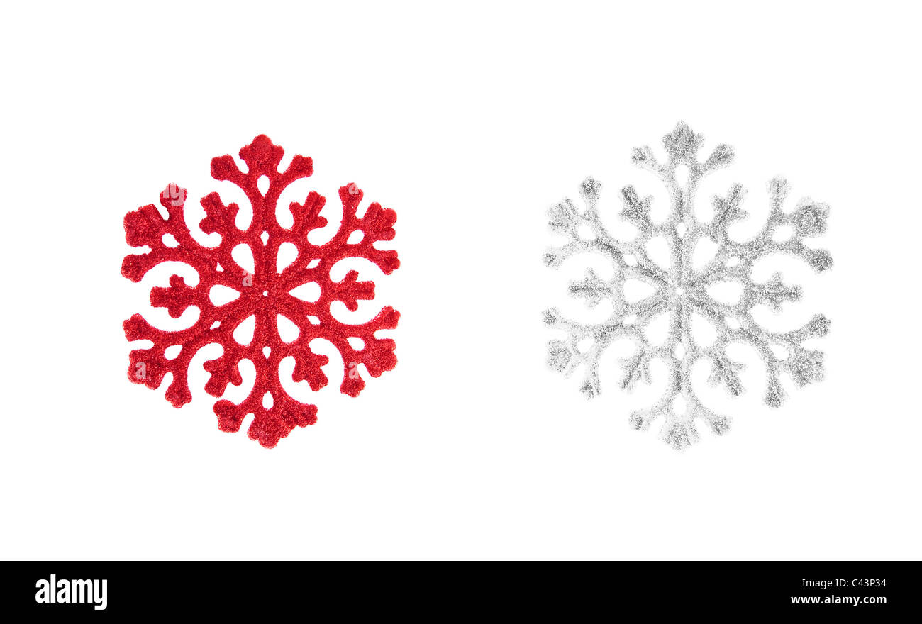 two snowflakes is on a white background Stock Photo - Alamy
