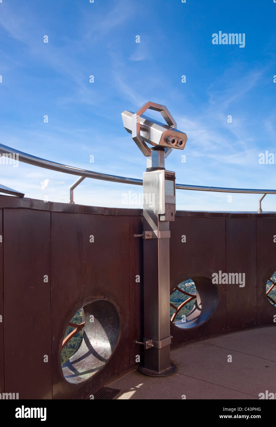 The telescope on the observation tower Stock Photo - Alamy