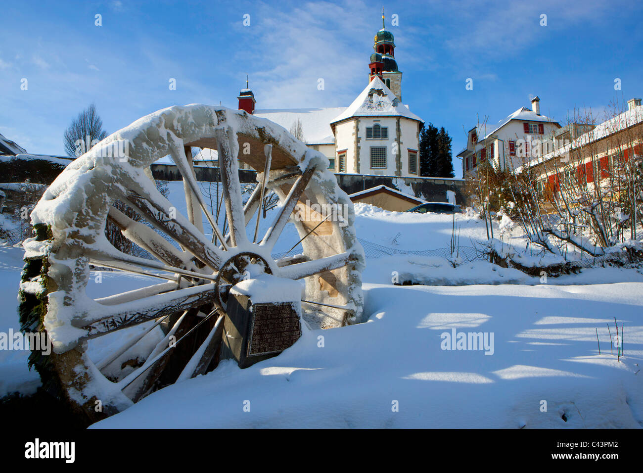 Oberdorf, Switzerland, canton Solothurn, village, houses, homes, church ...