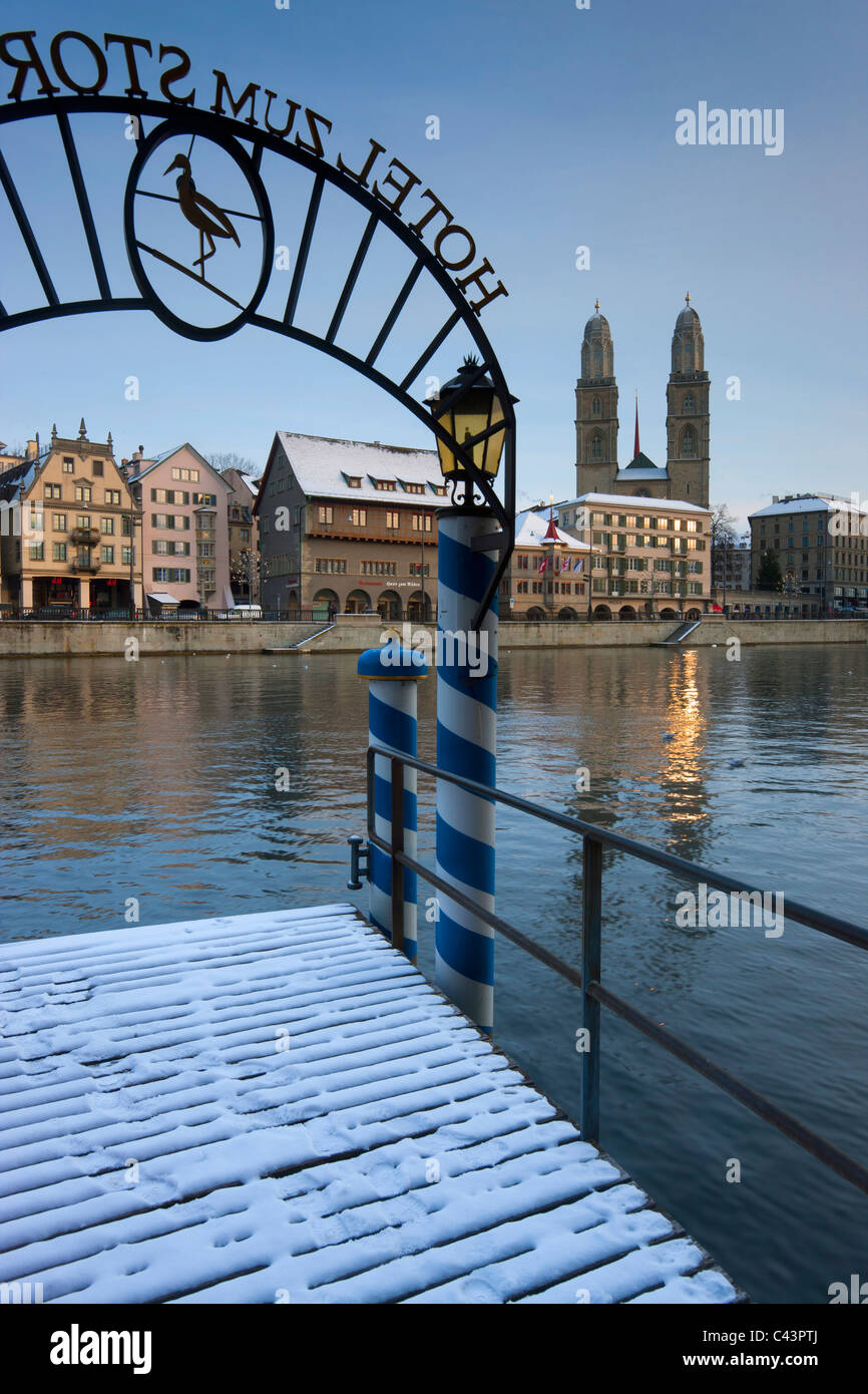 Zurich, Switzerland, canton Zurich, town, city, Old Town, river, flow ...