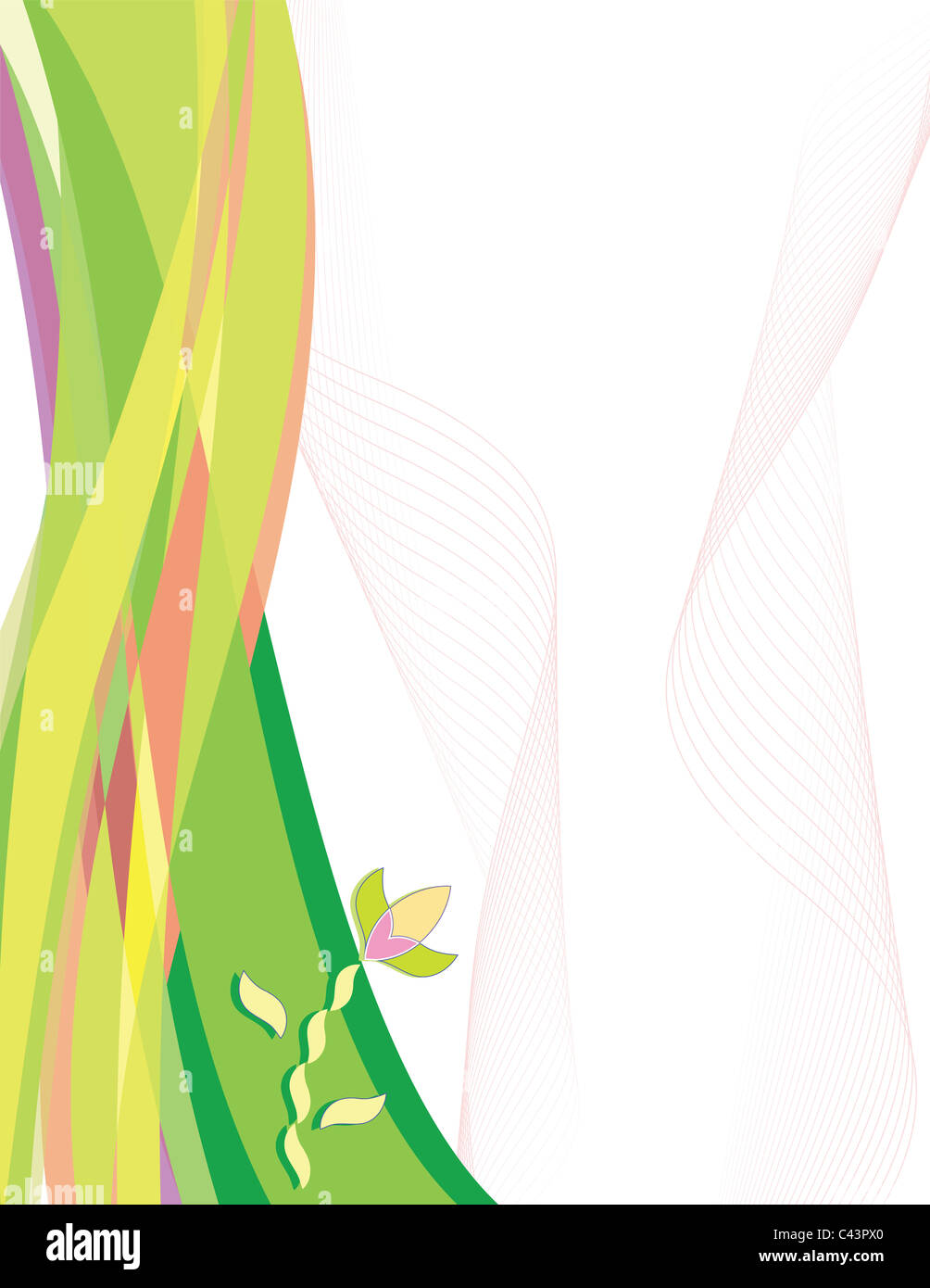 Abstract flower on waves background Stock Photo - Alamy