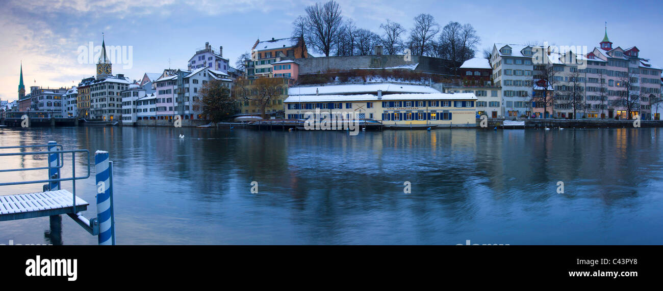 Zurich, Switzerland, canton Zurich, town, city, Old Town, river, flow ...