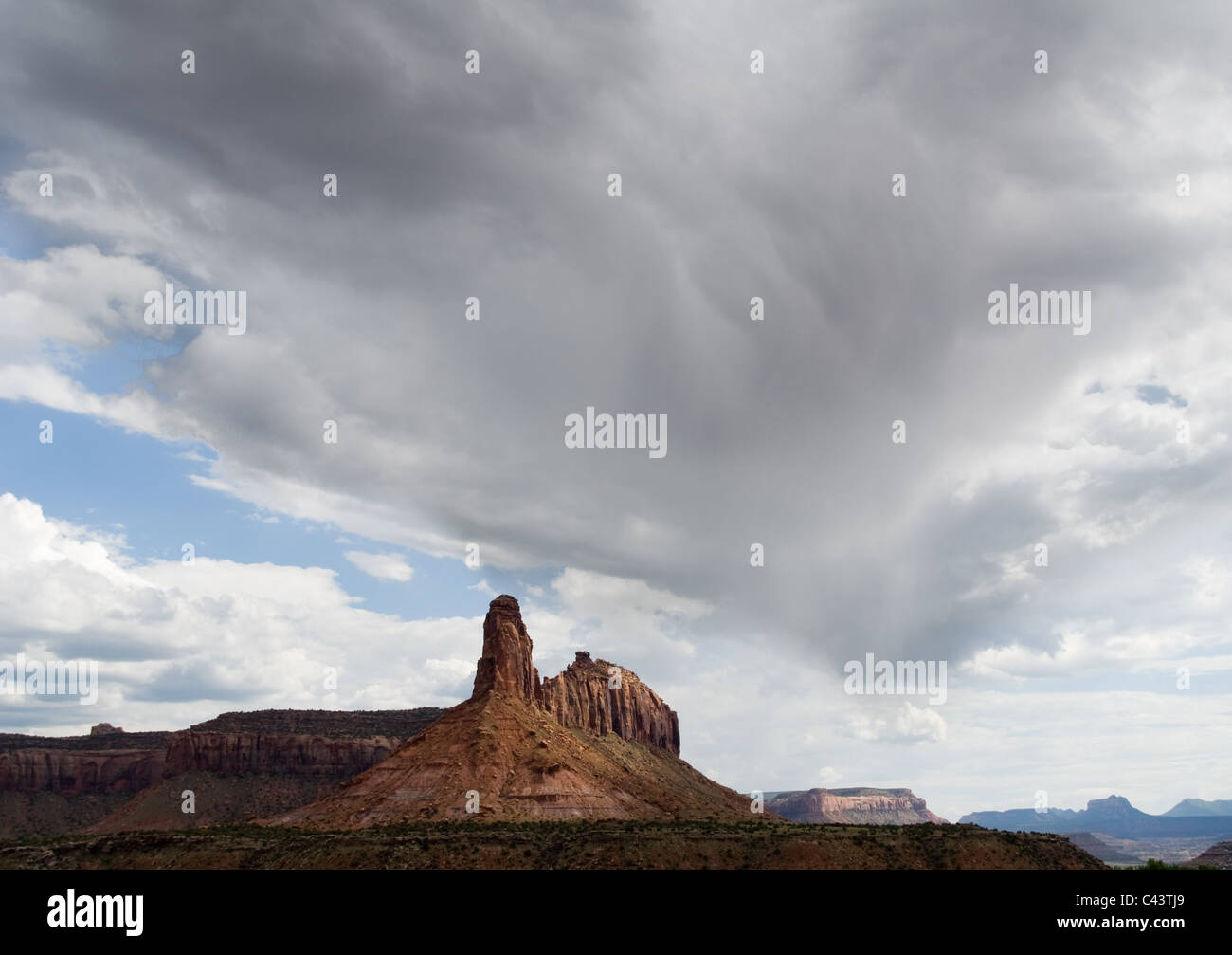 Gathering storm over buttes near Moab Stock Photo - Alamy