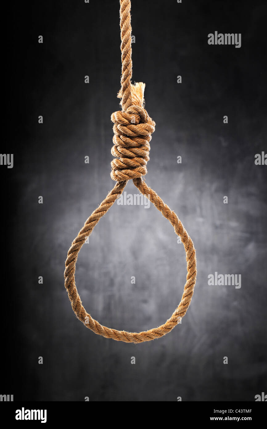 Old rope with hangman's noose Stock Photo - Alamy