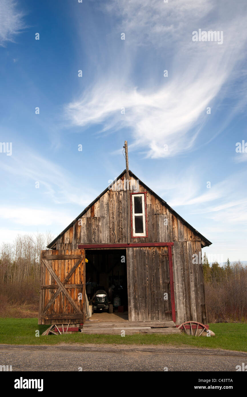 Small wooden shack near Port au Persil, region of Charlevoix, Quebec ...