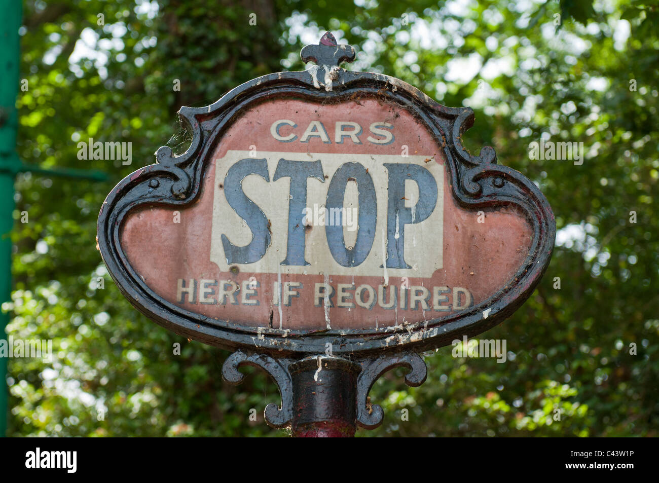 Vintage car and sign High Resolution Stock Photography and Images - Alamy