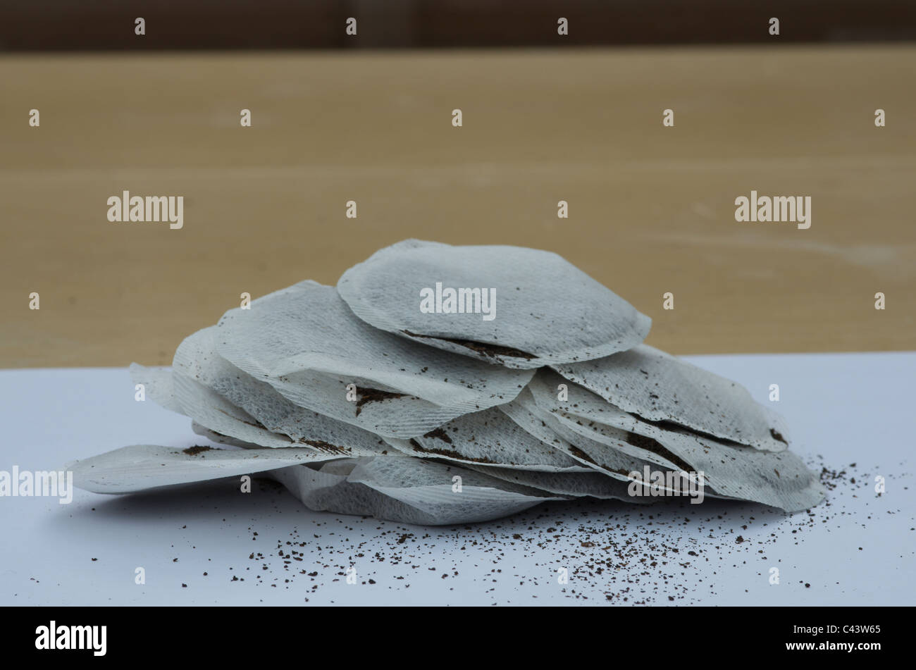 broken torn teabags Stock Photo - Alamy
