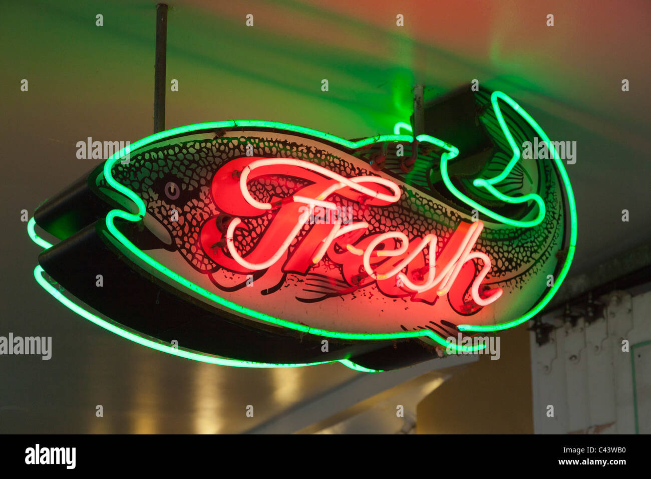 Fish market sign in hi-res stock photography and images - Alamy
