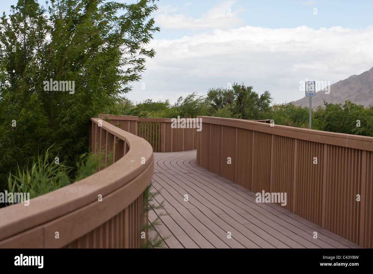 board walking background curve walk way wood panel nobody passage green ...