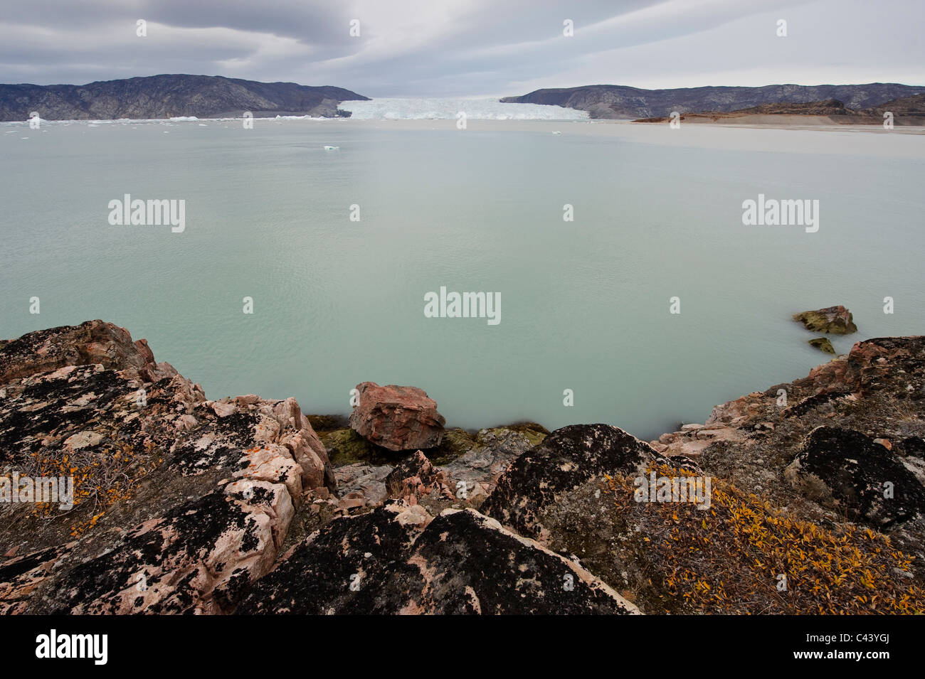Greenland, Europe, west coast, Eqip Sermia, glacier, coast, sea ...