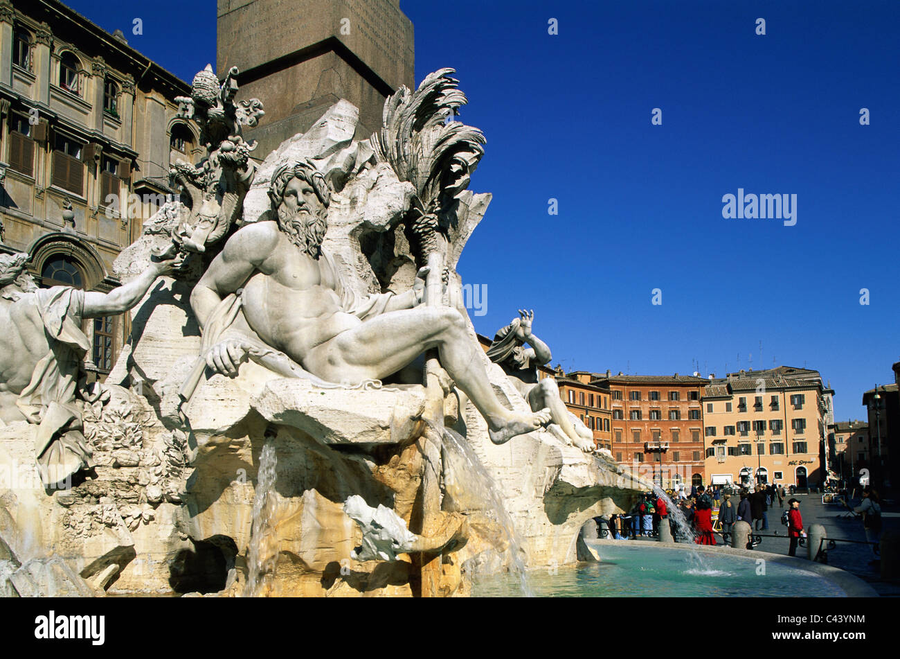 Bernini, Fontana dei quattro fiumi, Fountain of the four rivers ...