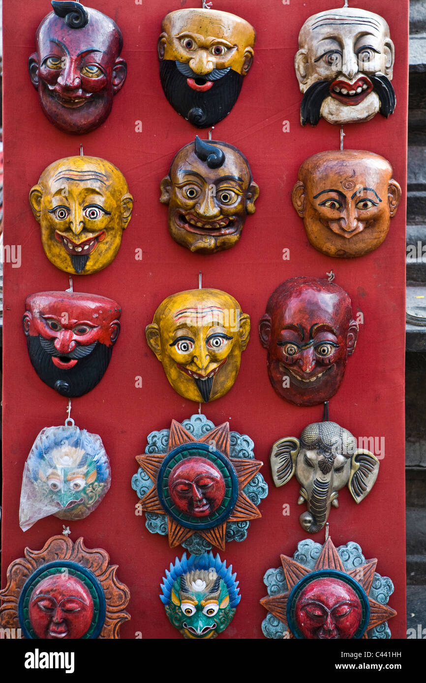 Nepalese traditional mask, Kathmandu, Nepal Stock Photo - Alamy