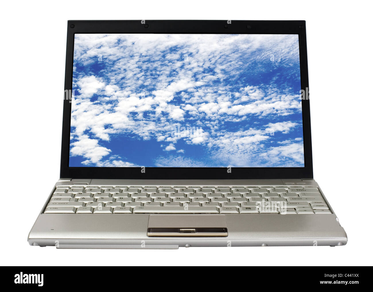Front view of a laptop isolated on white background Stock Photo - Alamy