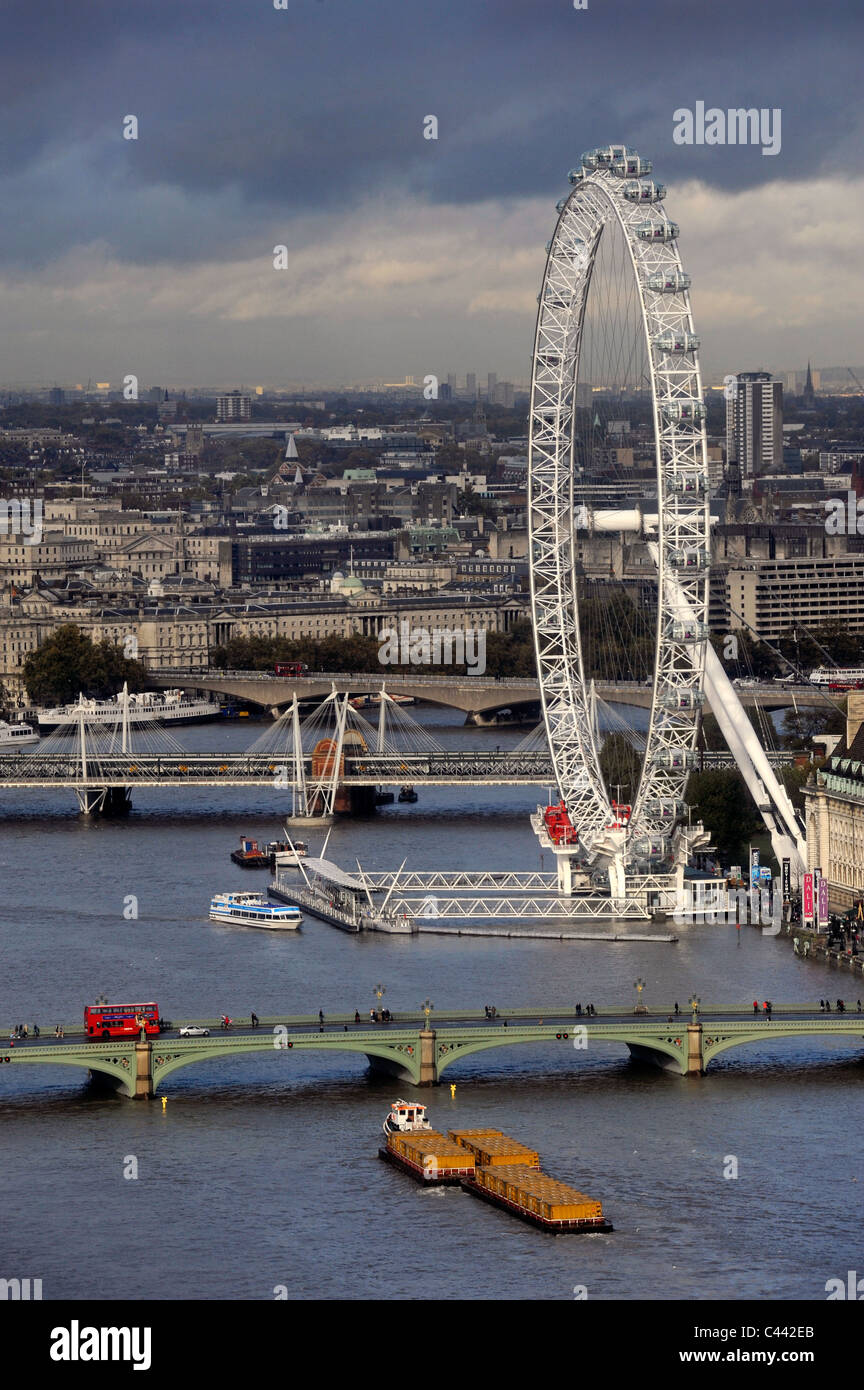 The river Thames and The London Eye London Stock Photo - Alamy