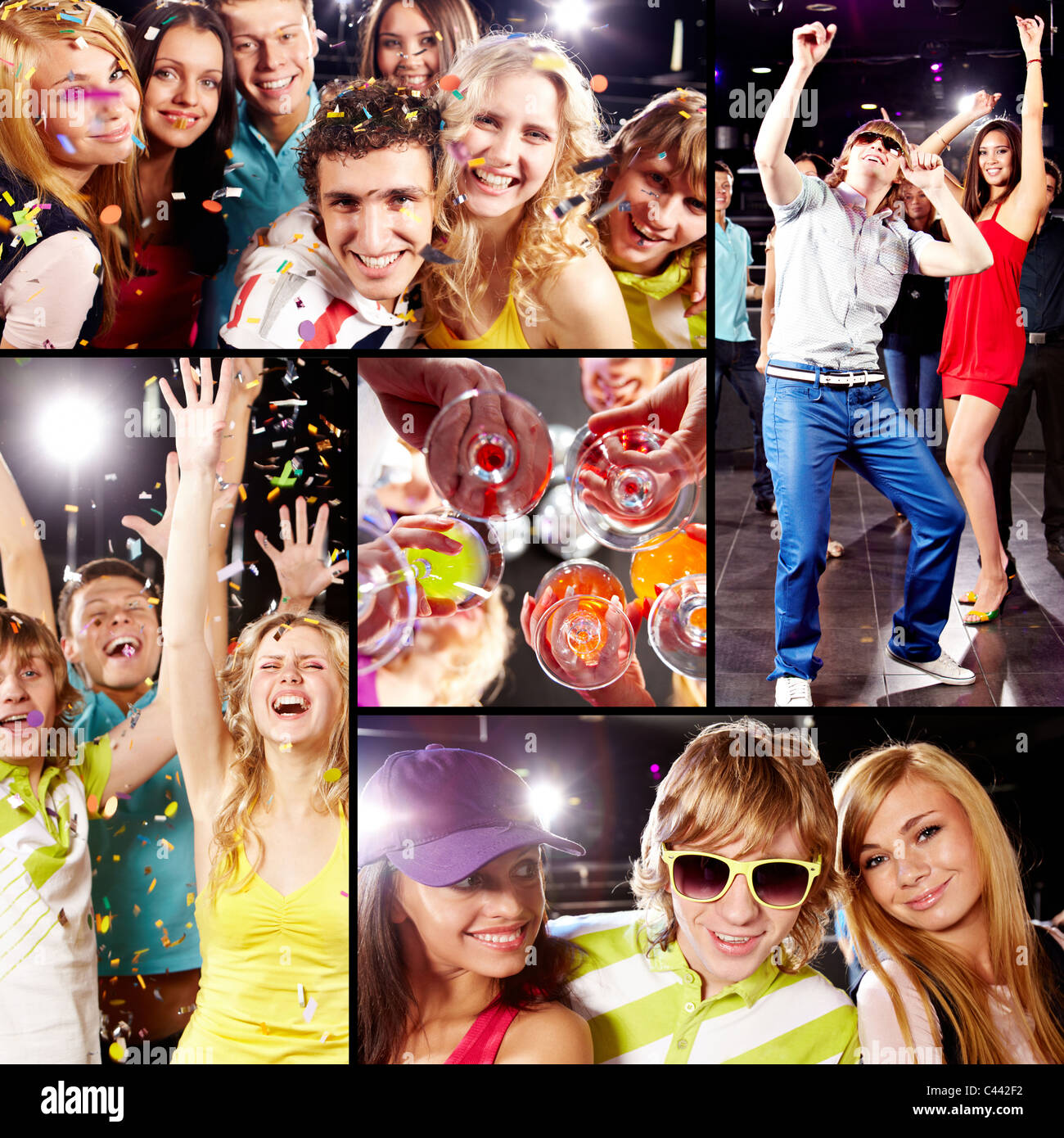 Collection of images from cool party Stock Photo - Alamy