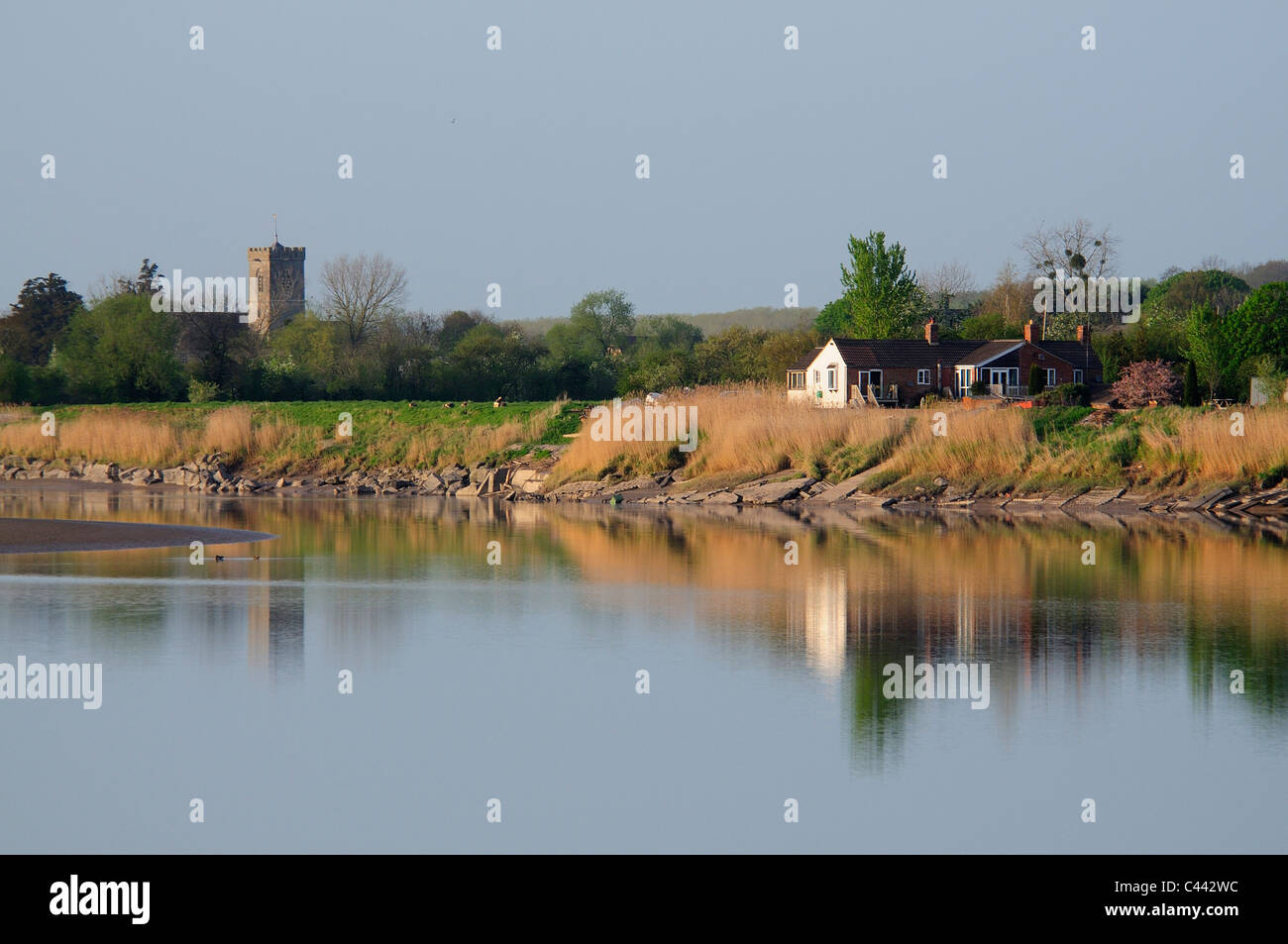 A section of the River Severn south of Gloucester, the longest river in ...