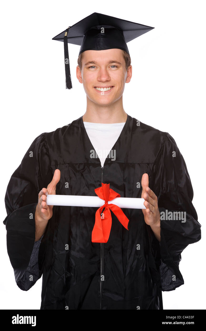 Full isolated studio picture from a young graduation man Stock Photo ...