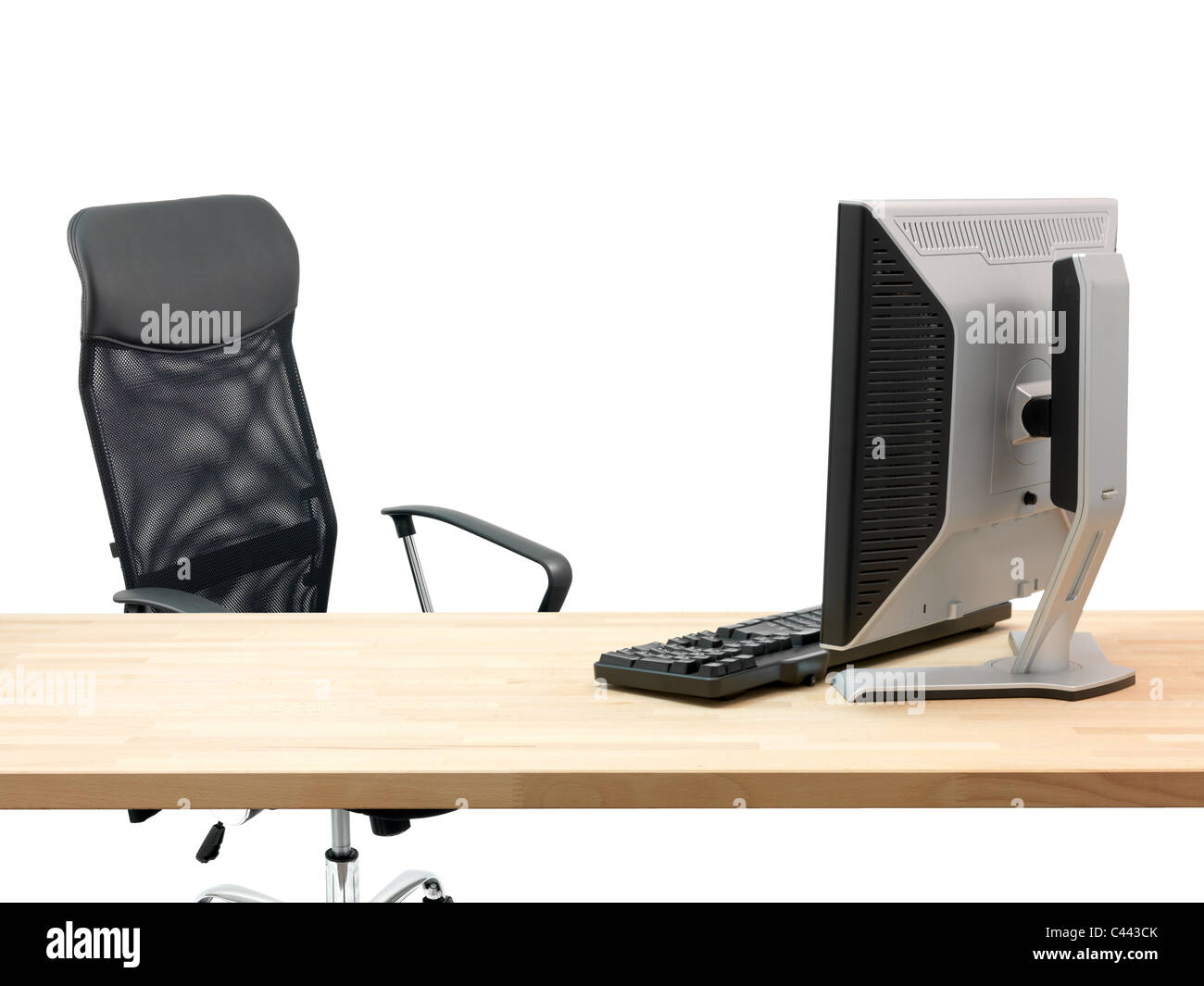 A workplace scene isolated against a white background Stock Photo - Alamy