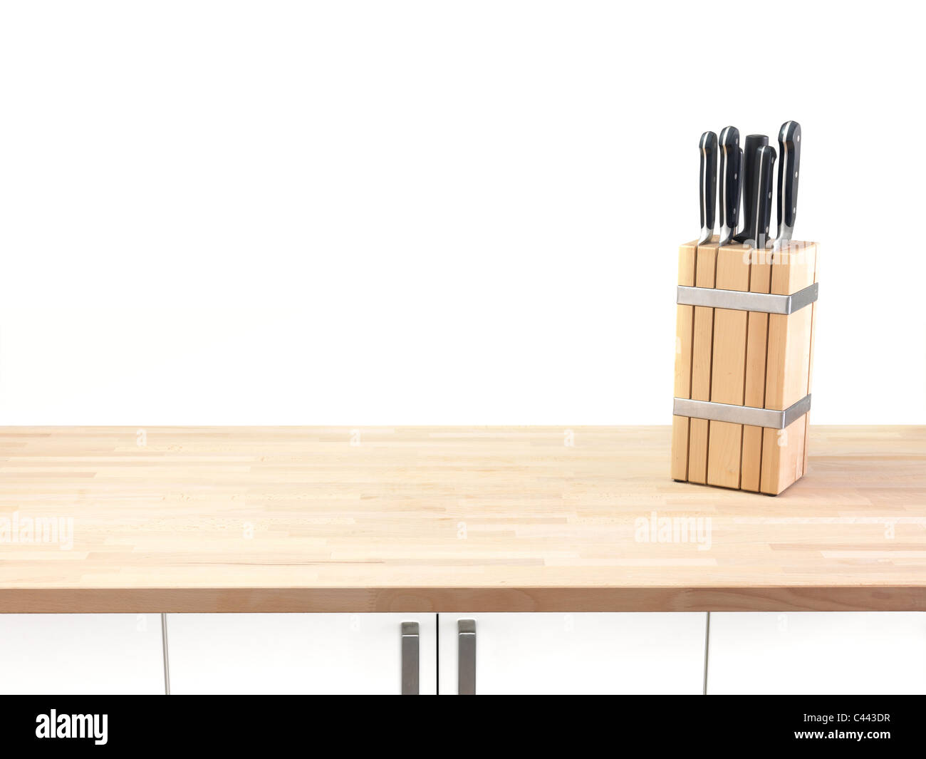 A kitchen bench isolated against a white background Stock Photo - Alamy