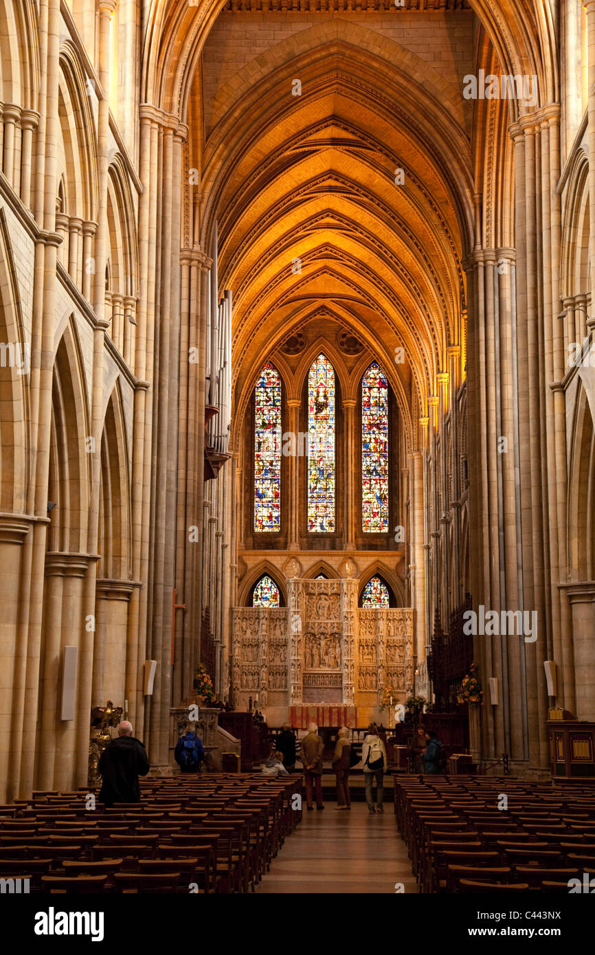 Scene inside Truro cathedral, Truro, Cornwall UK Stock Photo - Alamy