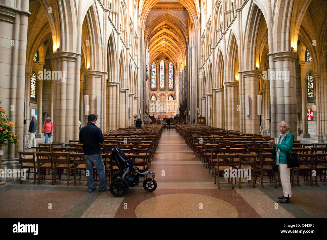 Visitors inside Truro cathedral, Truro, Cornwall UK Stock Photo - Alamy