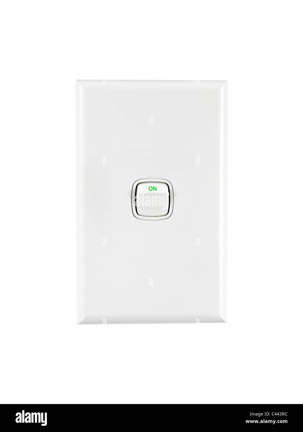 A power switch isolated against a white background Stock Photo - Alamy