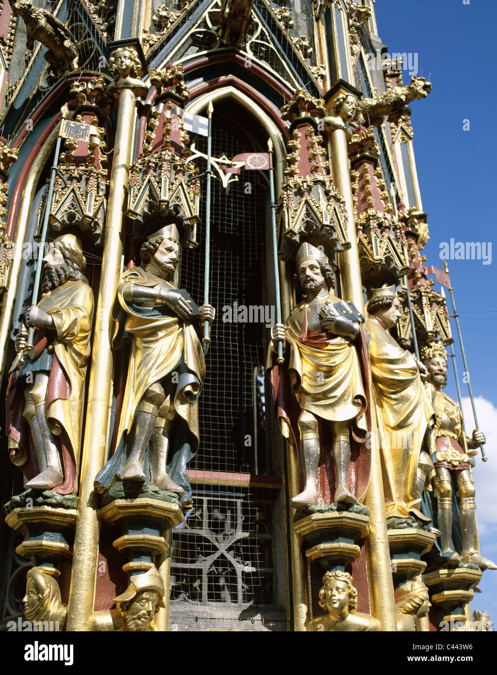 Bavaria, Beautiful, Fountain, Franconia, Germany, Europe, Hauptmarkt ...