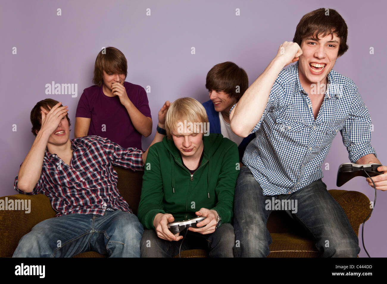Two Boys Playing A Video Game High Resolution Stock Photography and ...