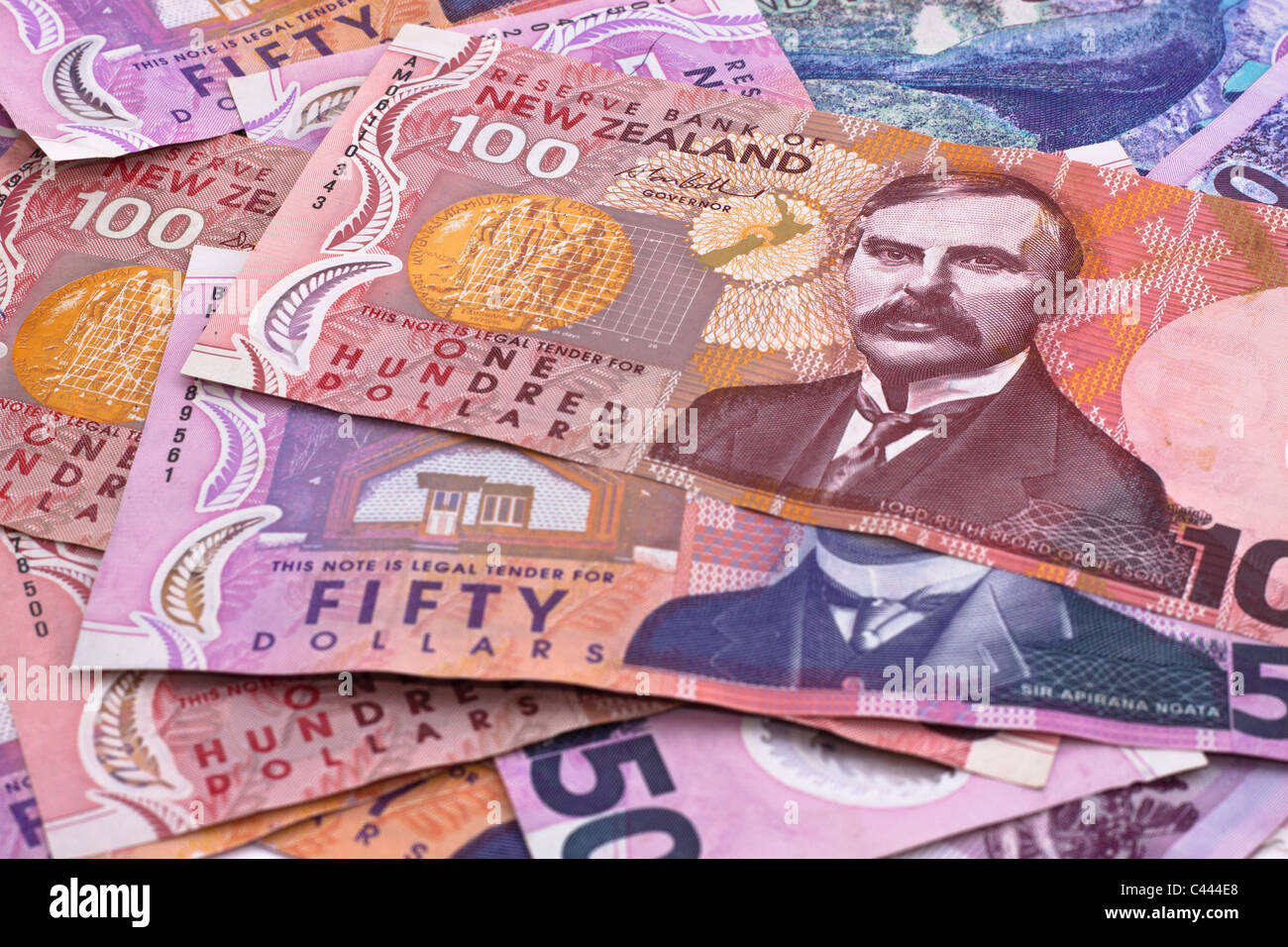 Dollar notes in New Zealand currency Stock Photo - Alamy