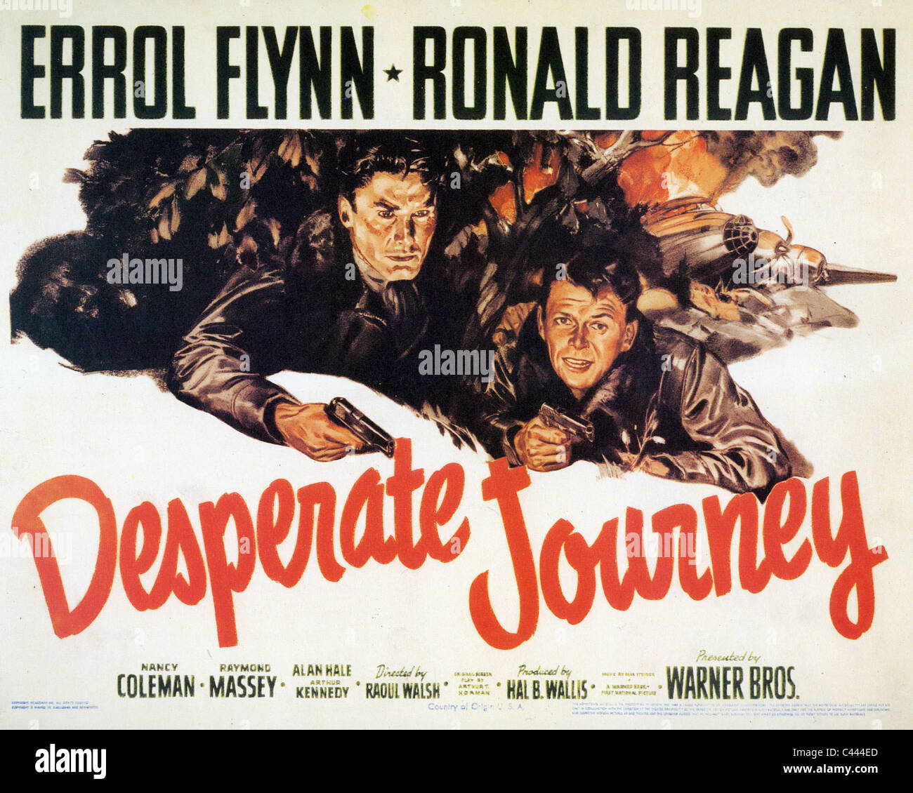 DESPERATE JOURNEY Poster for 1942 Warner Bros film with Errol Flynn ...
