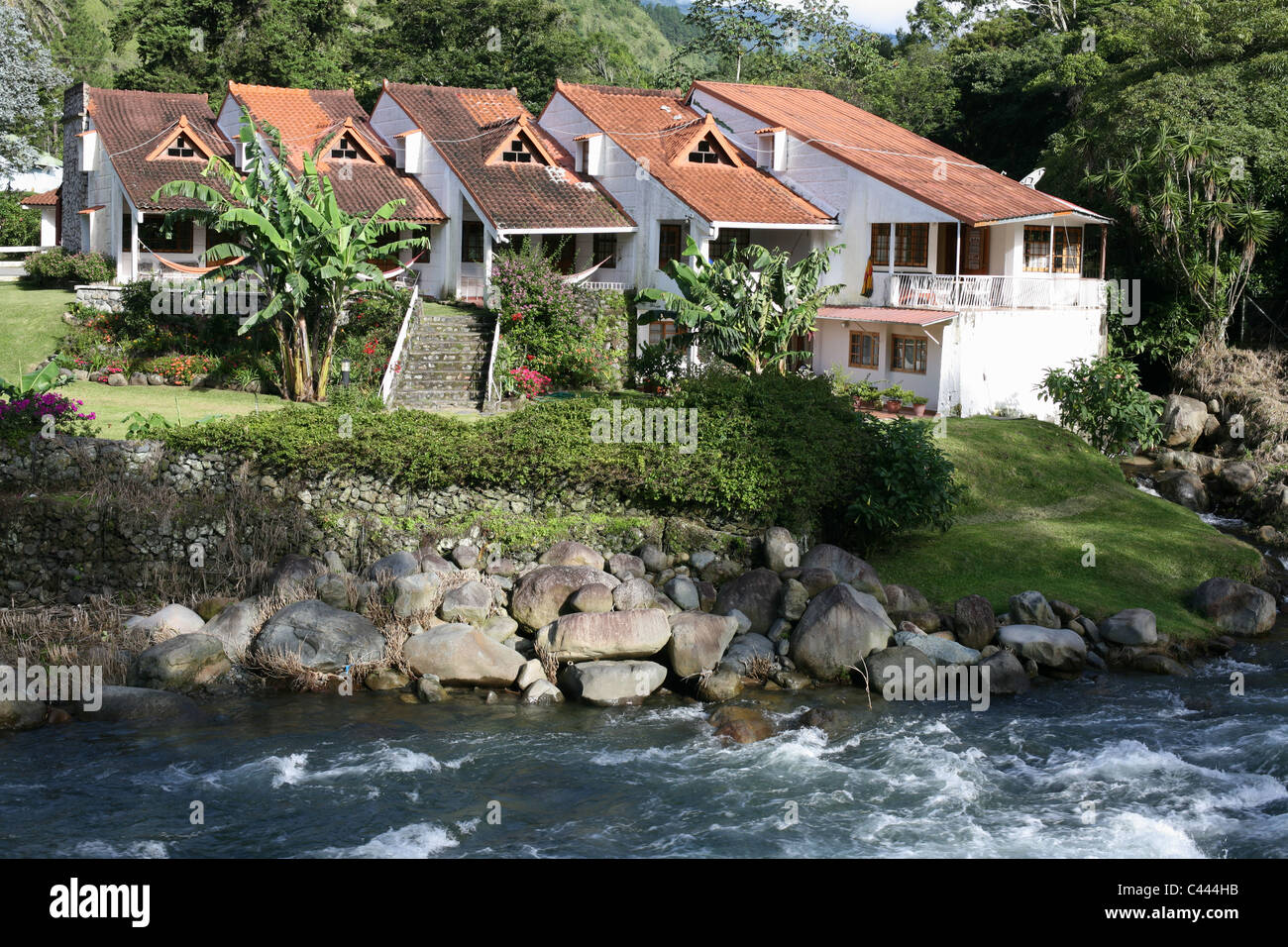 The Rio Caldera, which flows through the mountain town. Boquete ...