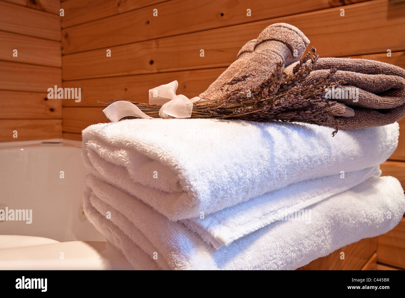 Spa detail of towels Stock Photo - Alamy