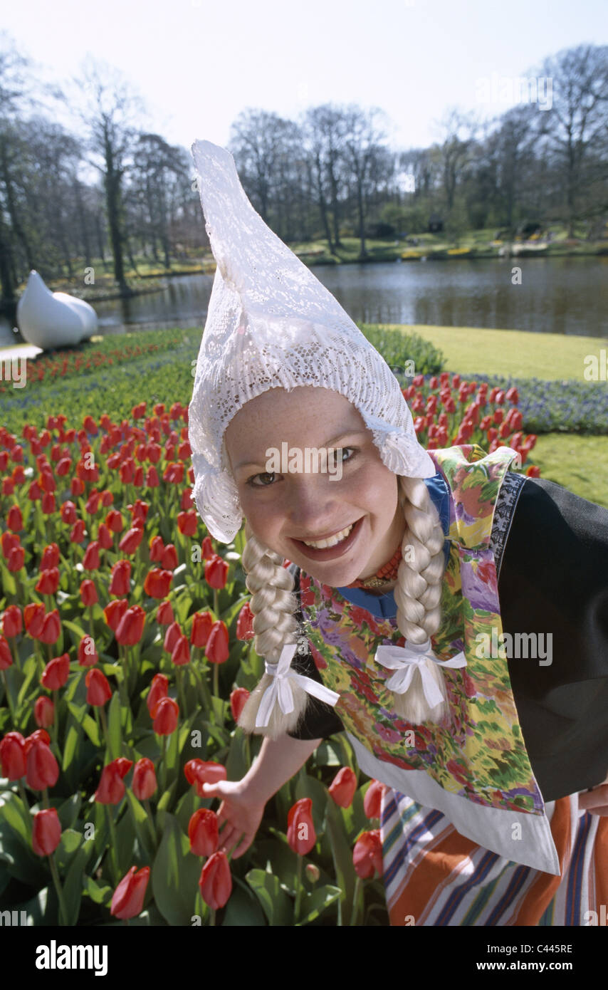 Costume, Dutch, Flowers, Garden, Girl, Holiday, Holland, Europe ...