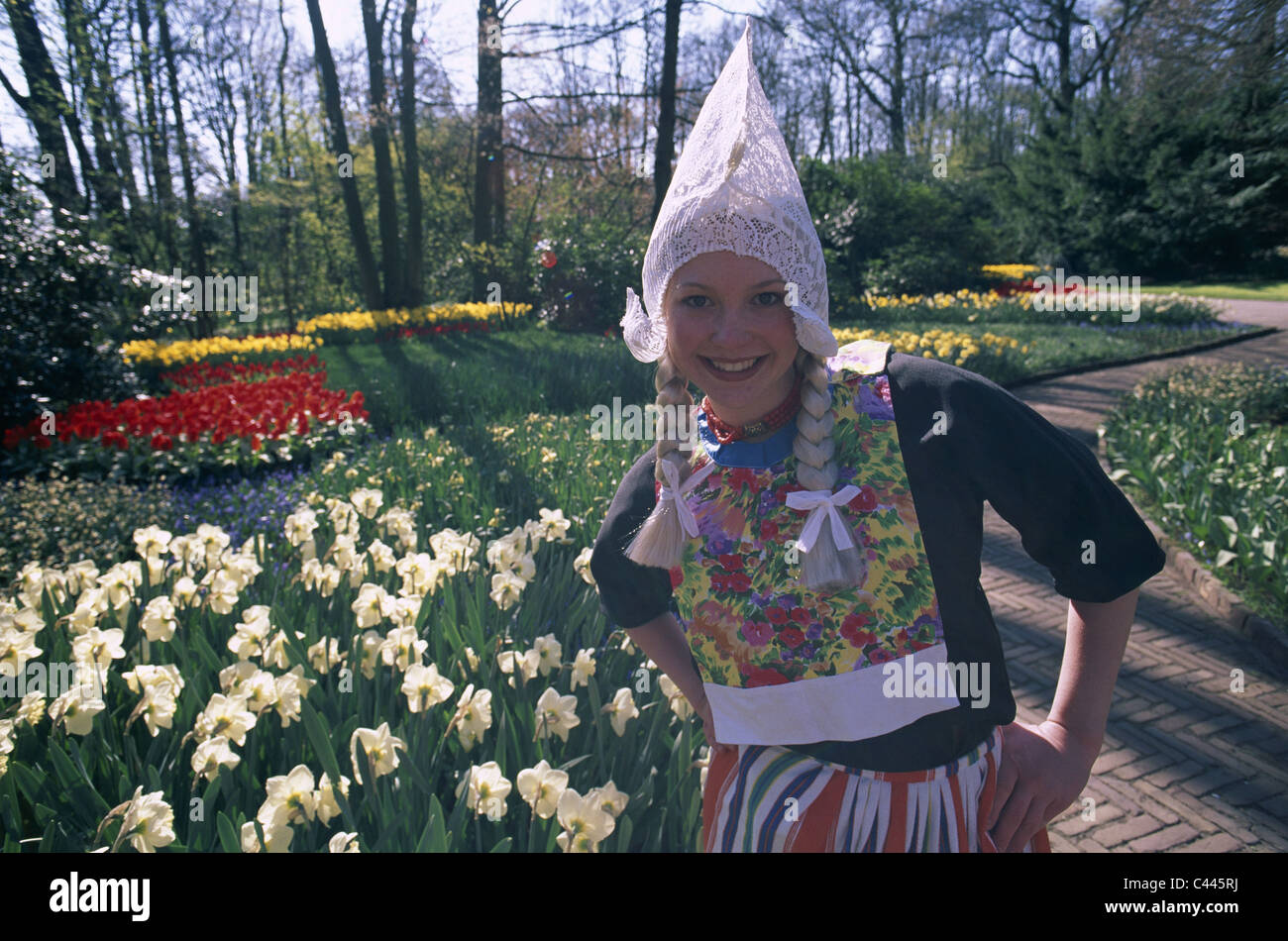 Costume, Dutch, Flowers, Garden, Girl, Holiday, Holland, Europe ...