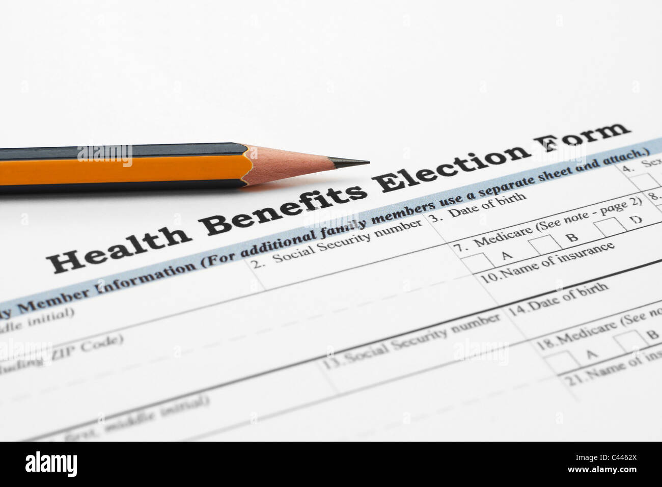 Health claim form Stock Photo - Alamy