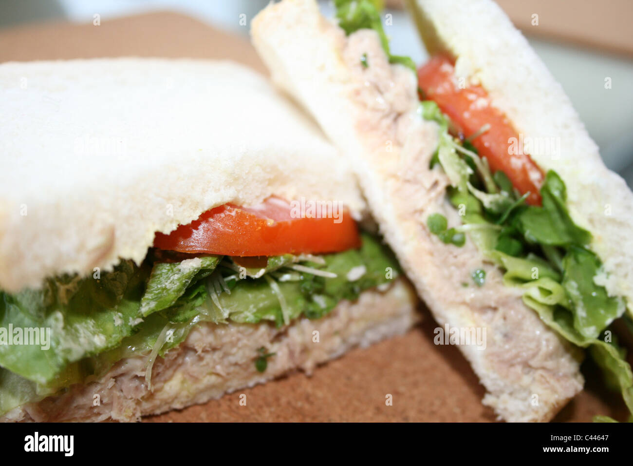 Tuna salad sandwich, triangles Stock Photo - Alamy