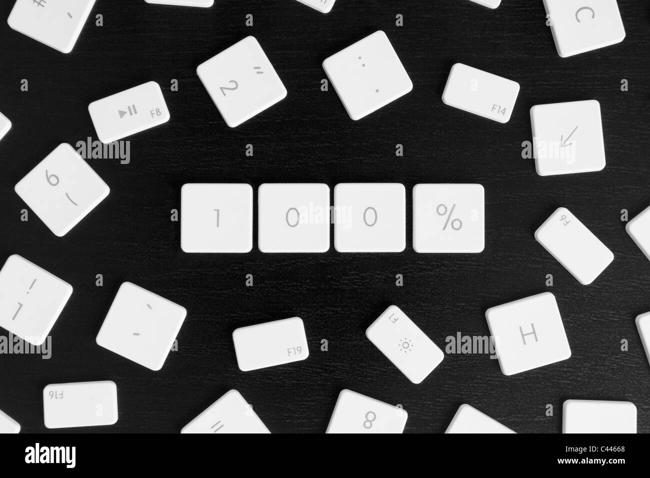 Computer keys arranged to read 100 Stock Photo - Alamy