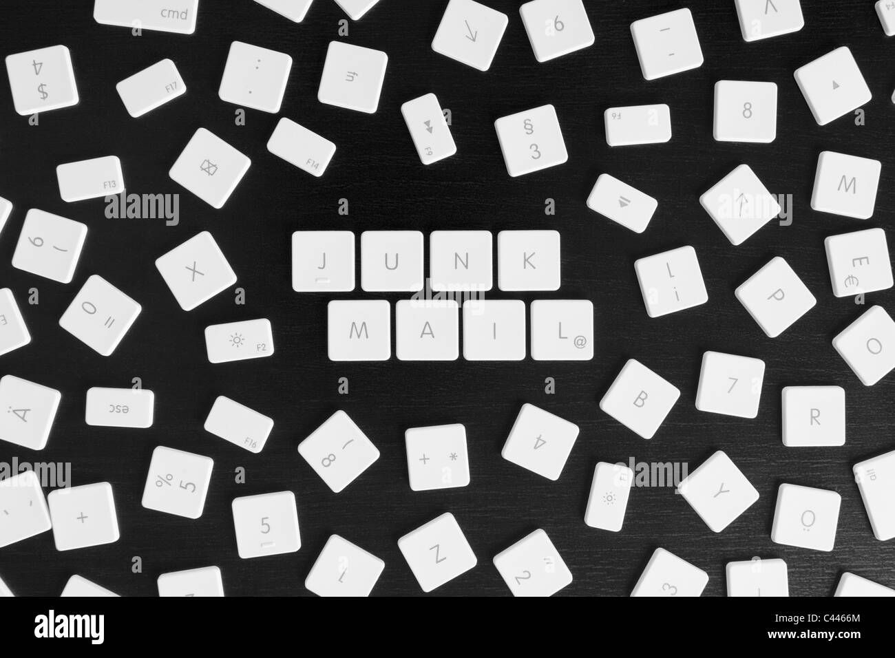 Computer keys spelling the words JUNK MAIL Stock Photo - Alamy
