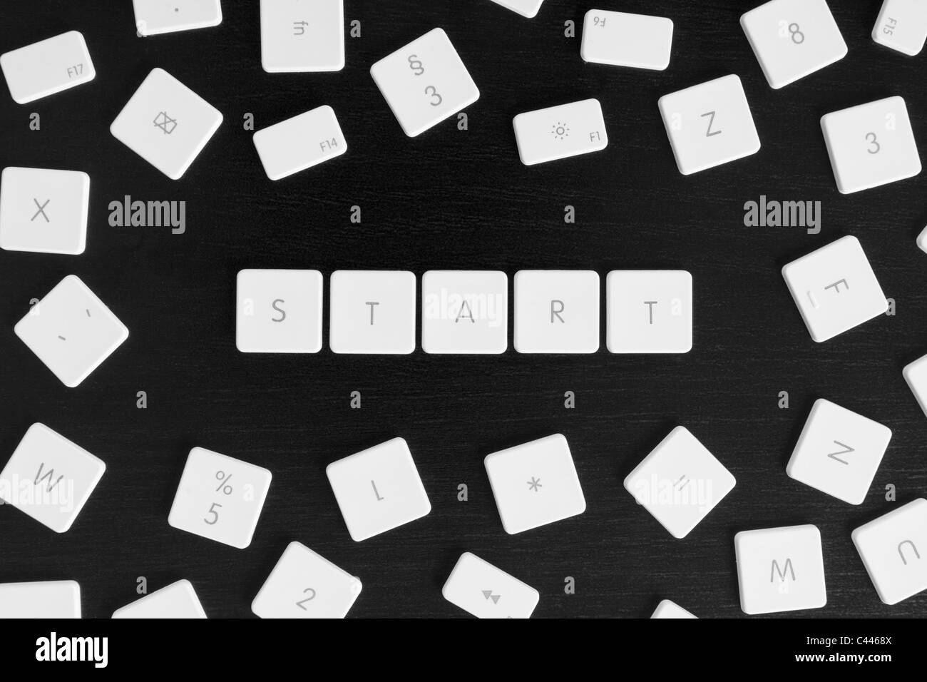 Computer keys spelling the word START Stock Photo - Alamy