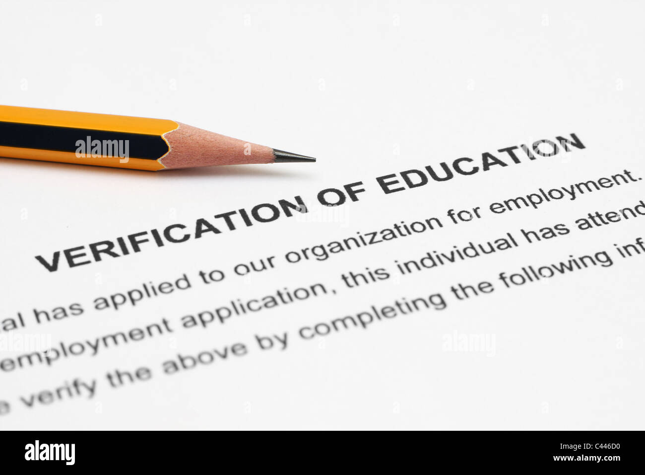 Verification of education Stock Photo - Alamy