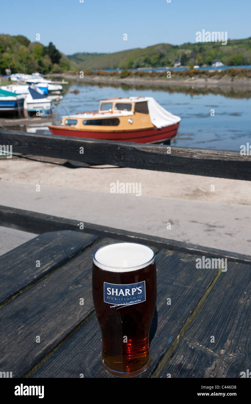 A pint of Doom Bar bitter from Sharp's brewery of Rock outside the ...